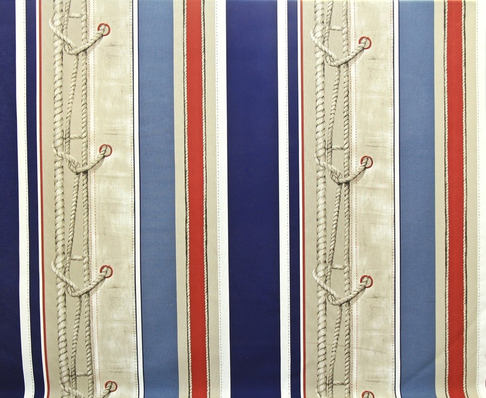 Sail boat fabric nautical rope rigging red blue stripes - Beach Style ...