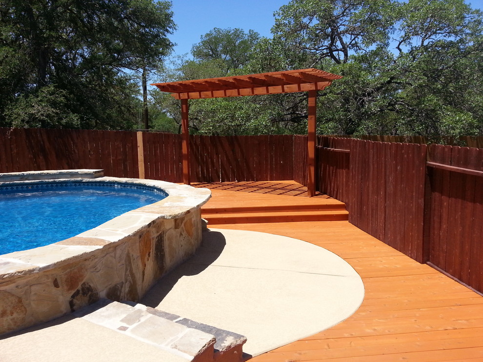 San Antonio, TX - Poolside Deck Construction - Modern - Deck - Austin ...
