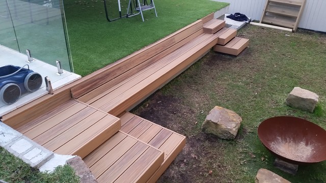 Seat and steps - Modern - Terrace - Sydney - by Sydney Decking Company ...