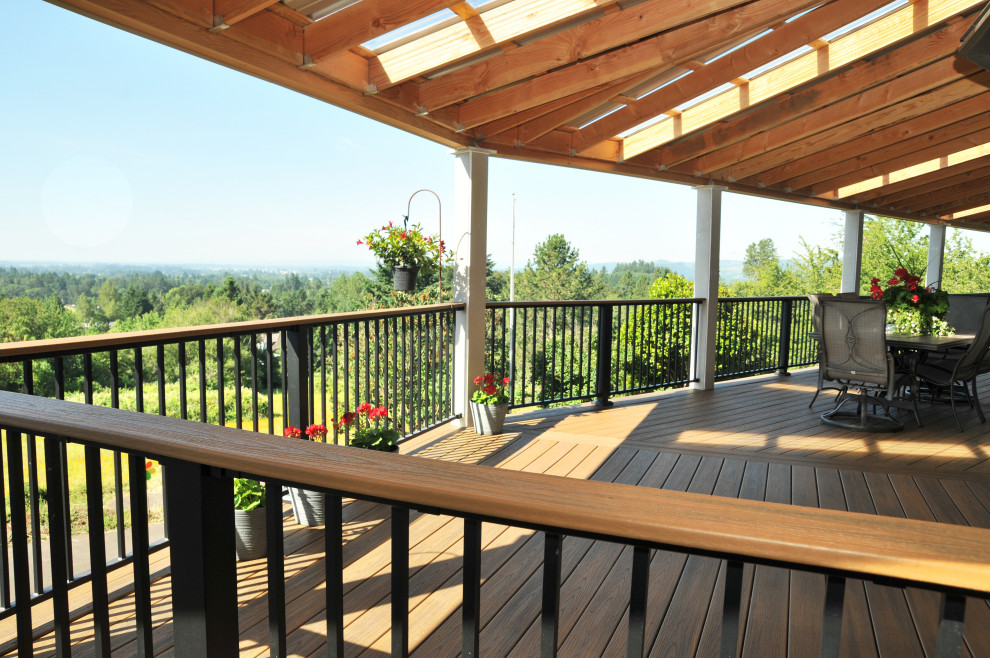 Second-Story Wrap Around Deck with Overhang - Contemporary - Deck ...