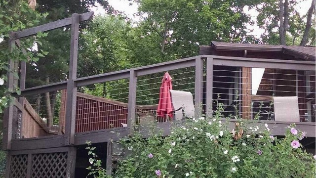 Silver Lake Ohio Lake House Deck Remodel - Cable Railing - Craftsman ...