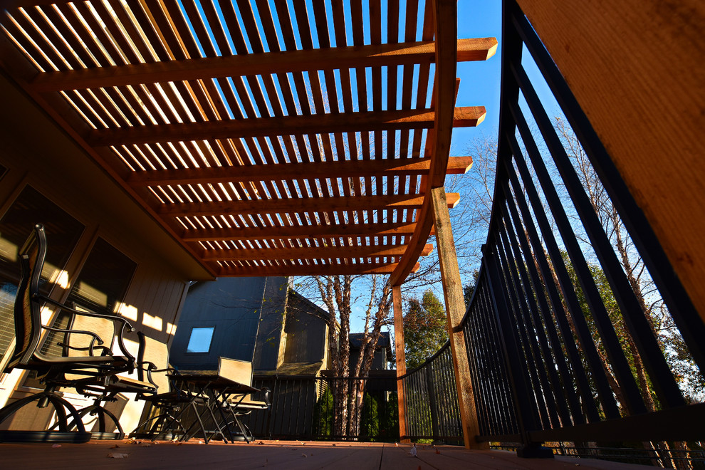 Soft Contemporary Radius Deck & Pergola - Transitional - Deck - Kansas ...
