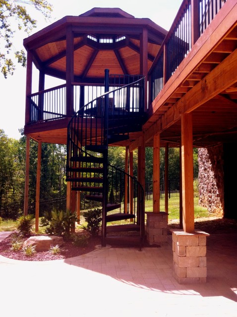Spiral Stairs And Second Story Ipe Deck Contemporary Deck