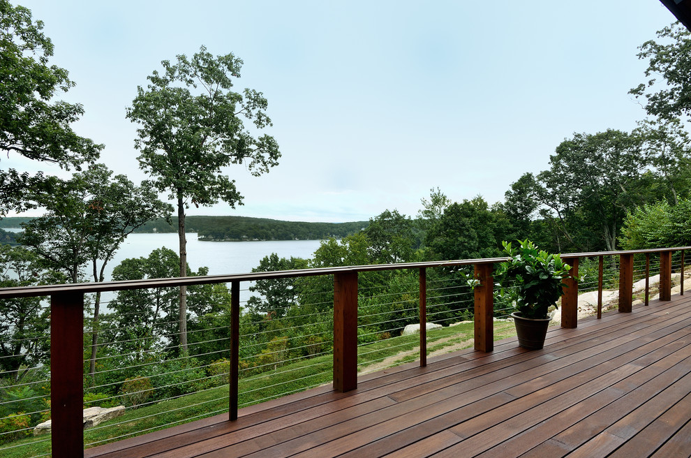 Split Rock Timberpeg Lake Home - Rustic - Deck - New York - by Evolve ...