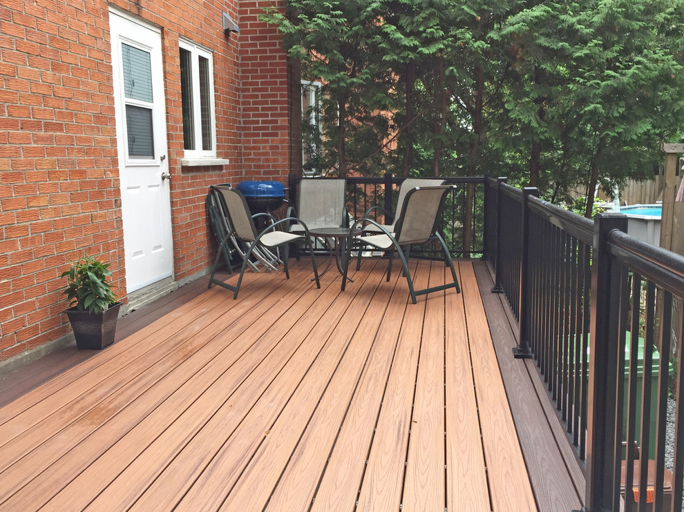 Tiki Torch Decking With Lava Rock Picture Frame and Cedar Wood Skirting ...