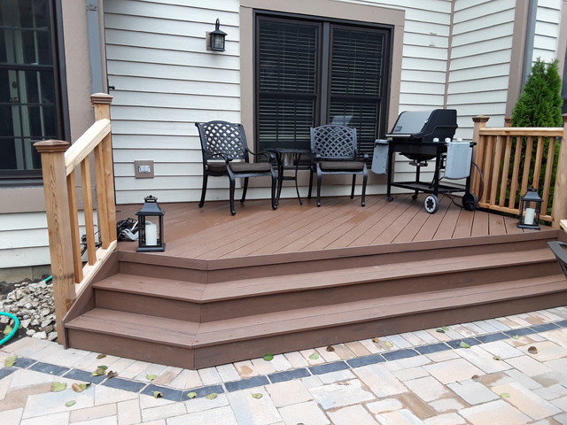 Paver Deck With Railings Wooden