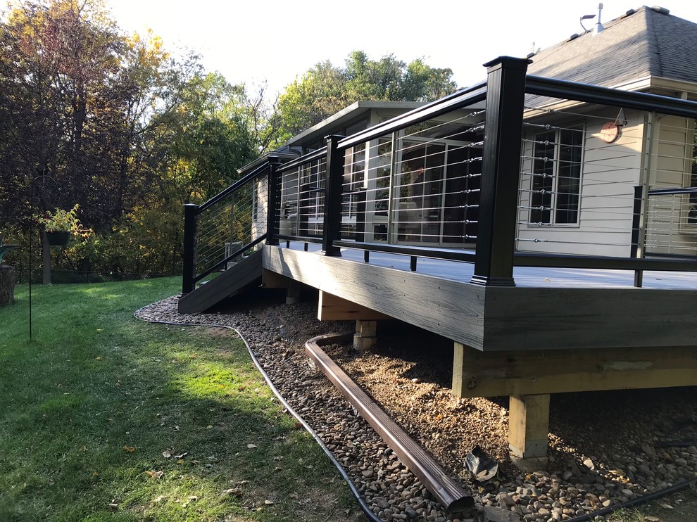 Timbertech deck with cable rail. Ankeny, IA - Modern - Deck - Other ...