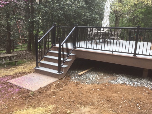 Timbertech Deck with Lights and Stamped Concrete - Deck - Philadelphia ...