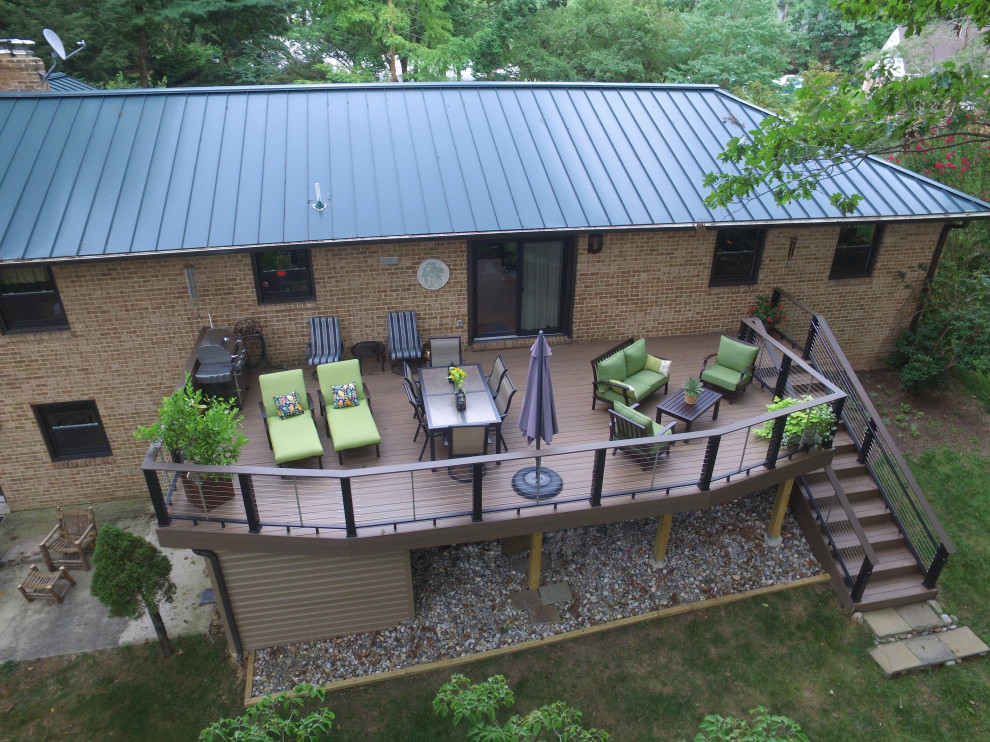 TimberTech Pecan Deck with TimberTech Contemporary Cable In-fill ...