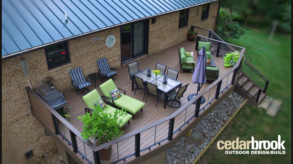 TimberTech Pecan Deck with TimberTech Contemporary Cable In-fill ...