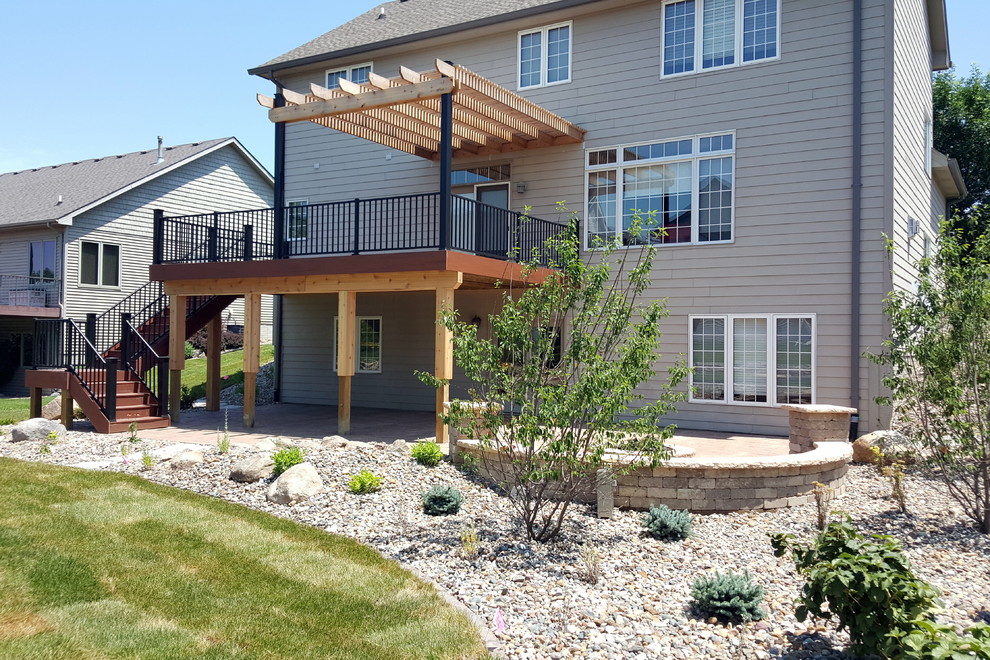 Timbertech Rosewood Deck with Pergola - Deck - Other - by Deck & Drive ...