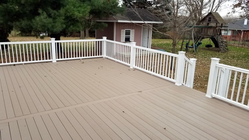 Timbertech Sandy Birch with White Timbertech Rail - Deck - Other - by Deck & Drive Solutions | Houzz