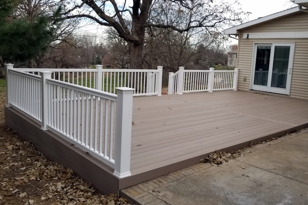 Timbertech Sandy Birch with White Timbertech Rail - Terrace - Other ...