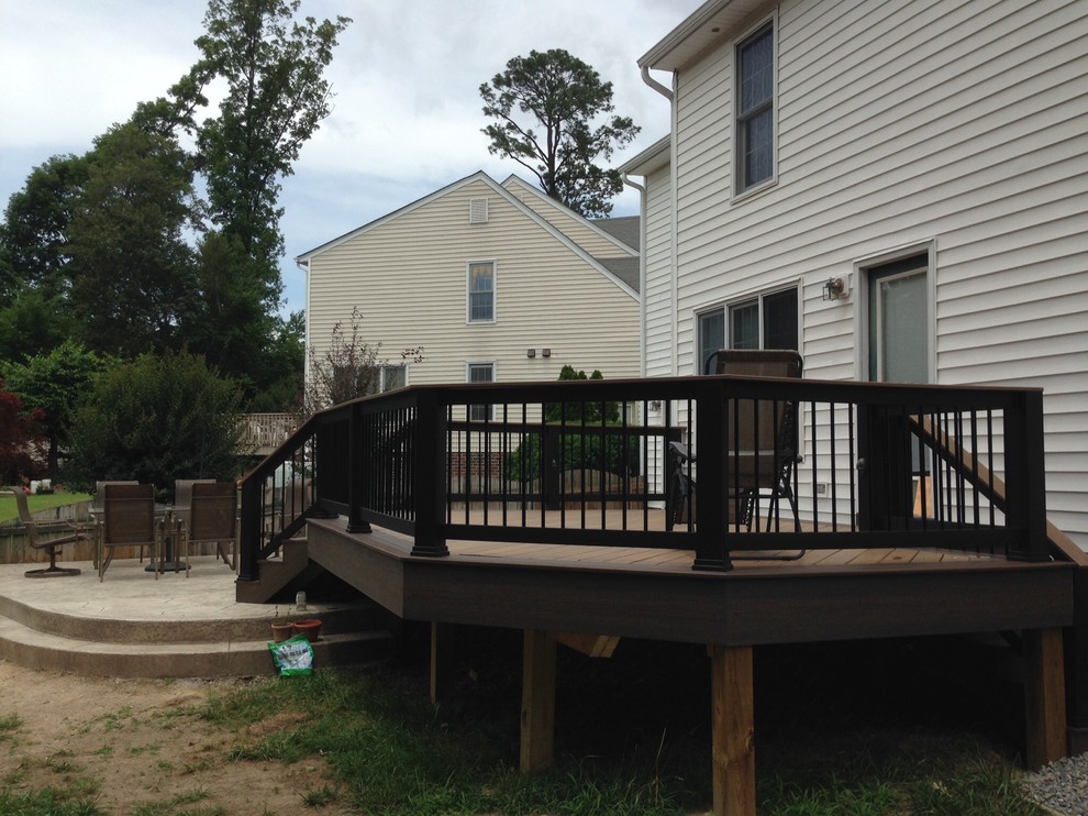 Timbertech Tigerwood Deck and Stamp Concrete Patio - Terrace - Richmond ...