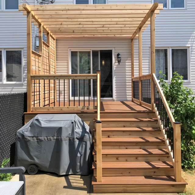 Trex Beach Dune Composite Deck with Cedar Pergola - Craftsman - Deck ...