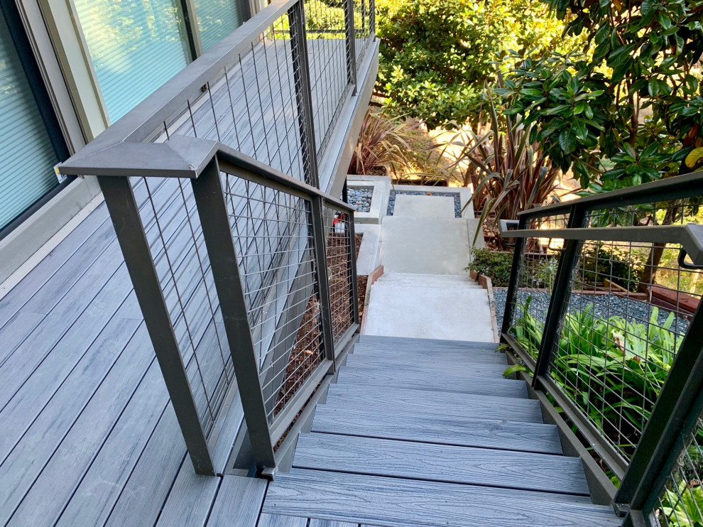 Trex Deck and stairs with Custom Metal and Wire Railing - Modern - Deck ...