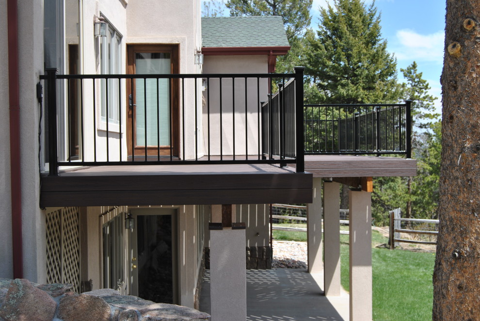 TREX deck with powdercoated wrought iron railing - Traditional - Deck ...