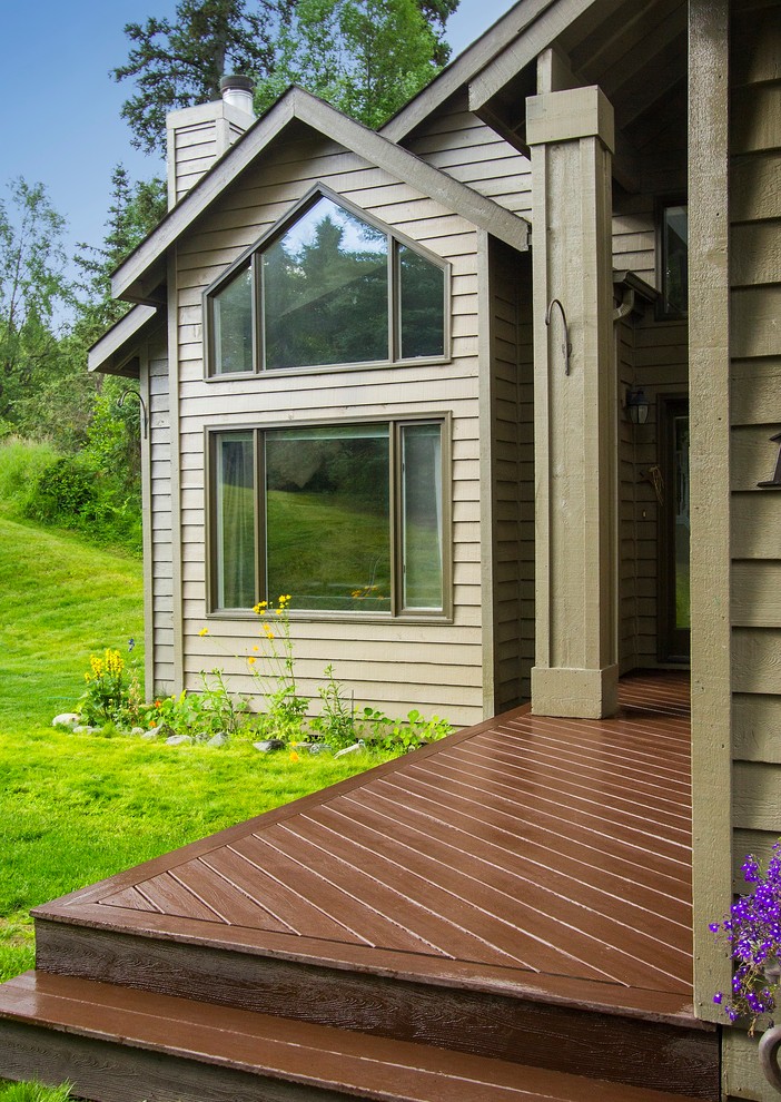 Trex Entry Walkway and Side Deck with Cable Rail - Contemporary - Deck ...