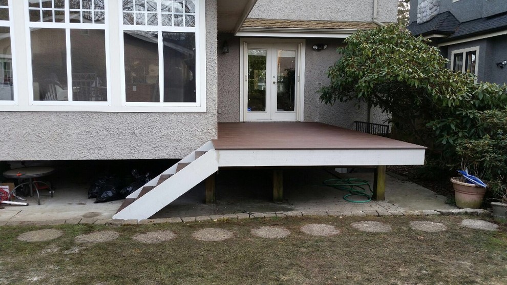 Trex Lava Rock deck with hydropressed natural sandstone patio - Terrace ...