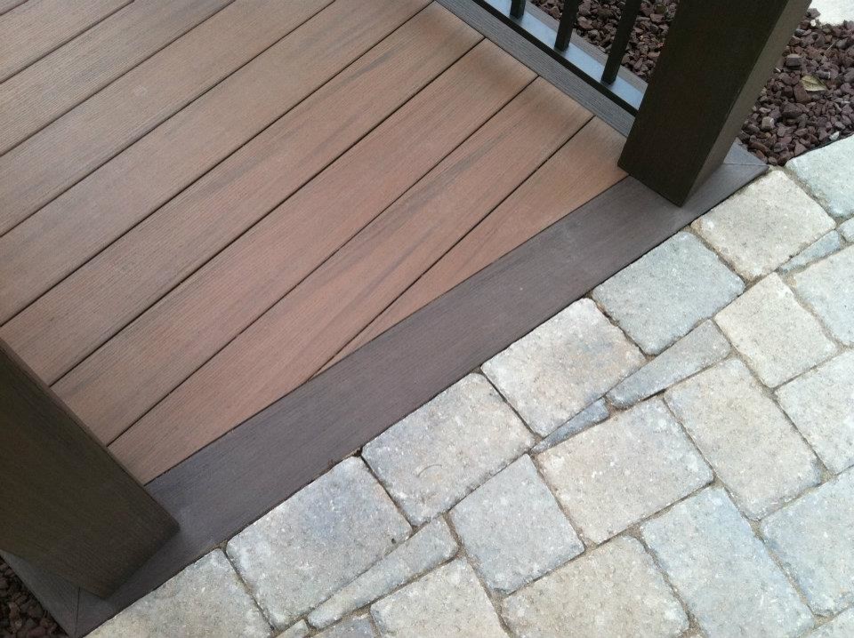 Two Tone decking meets pavers - Contemporary - Deck - New York - by ...