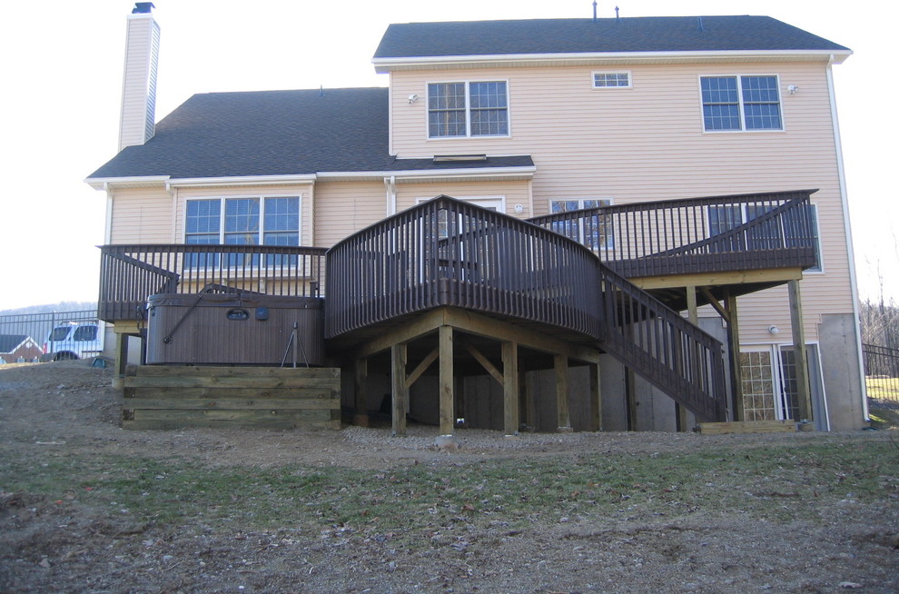 Unbelievable multi-level Trex deck looks like a leaf - Asian - Deck ...