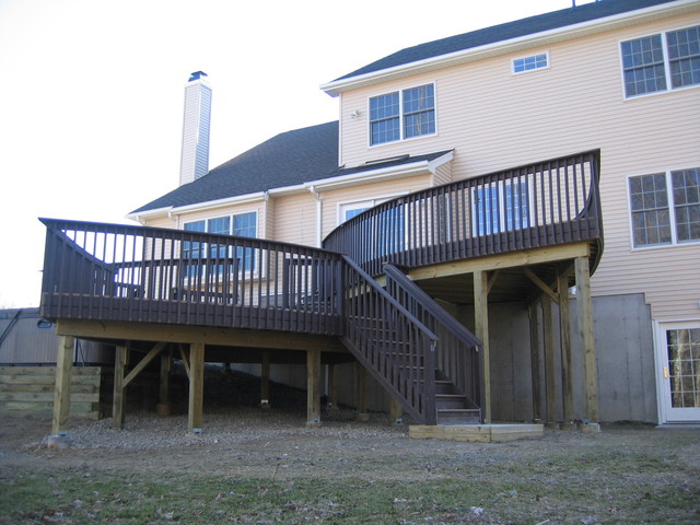Unbelievable multi-level Trex deck looks like a leaf - Asian - Terrace ...