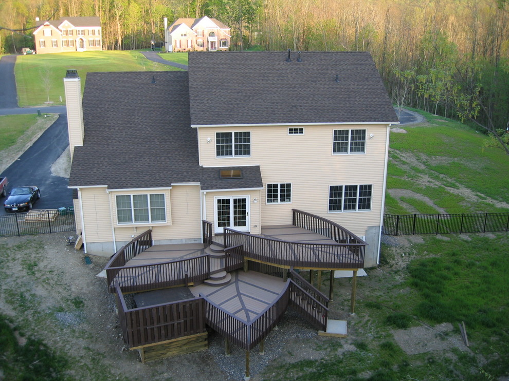 Unbelievable multi-level Trex deck looks like a leaf - Asian - Deck ...