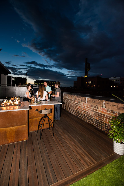 Urban Rooftop Deck -- Envision Distinction Rustic Walnut composite ... Urban Rooftop Deck -- Envision Distinction Rustic Walnut composite ...