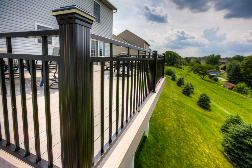 Vinyl deck with custom aluminum railing - Traditional - Deck - Other ...