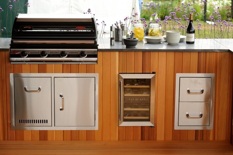 western red cedar outdoor cooking area! - Contemporary - Deck ...