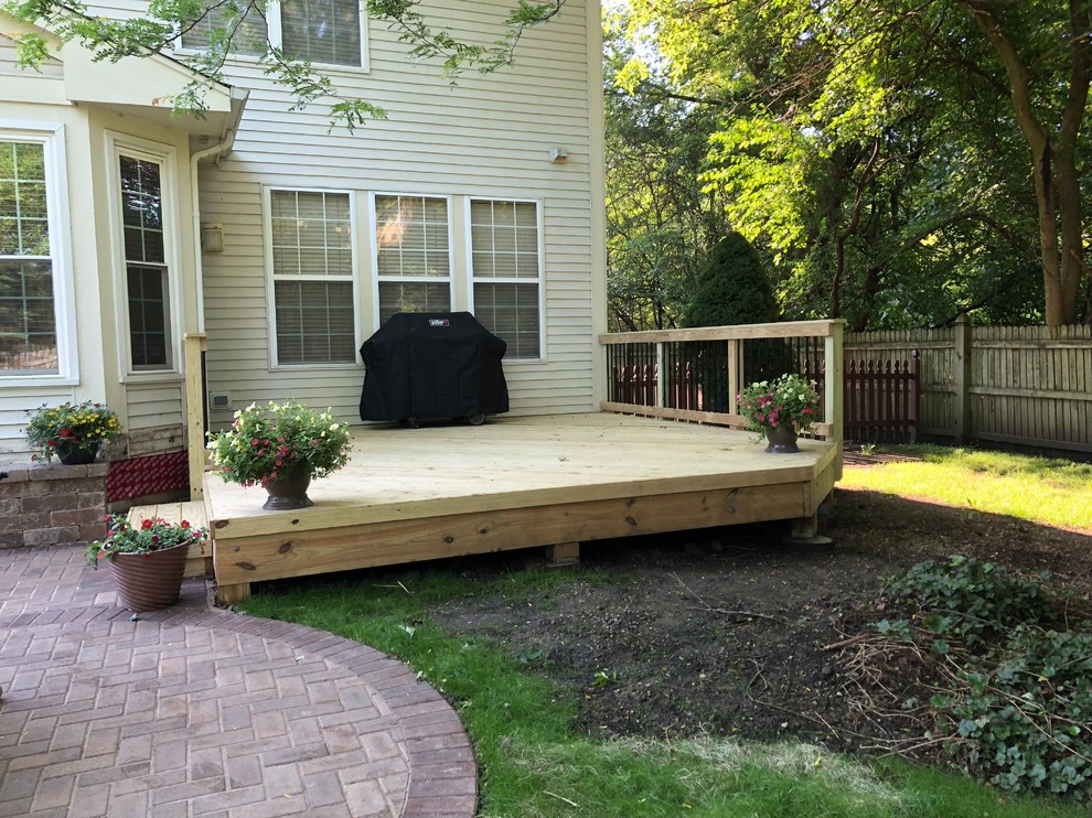 Wood Deck with Paver patio by Gurnee, IL Deck and Patio Builder ...