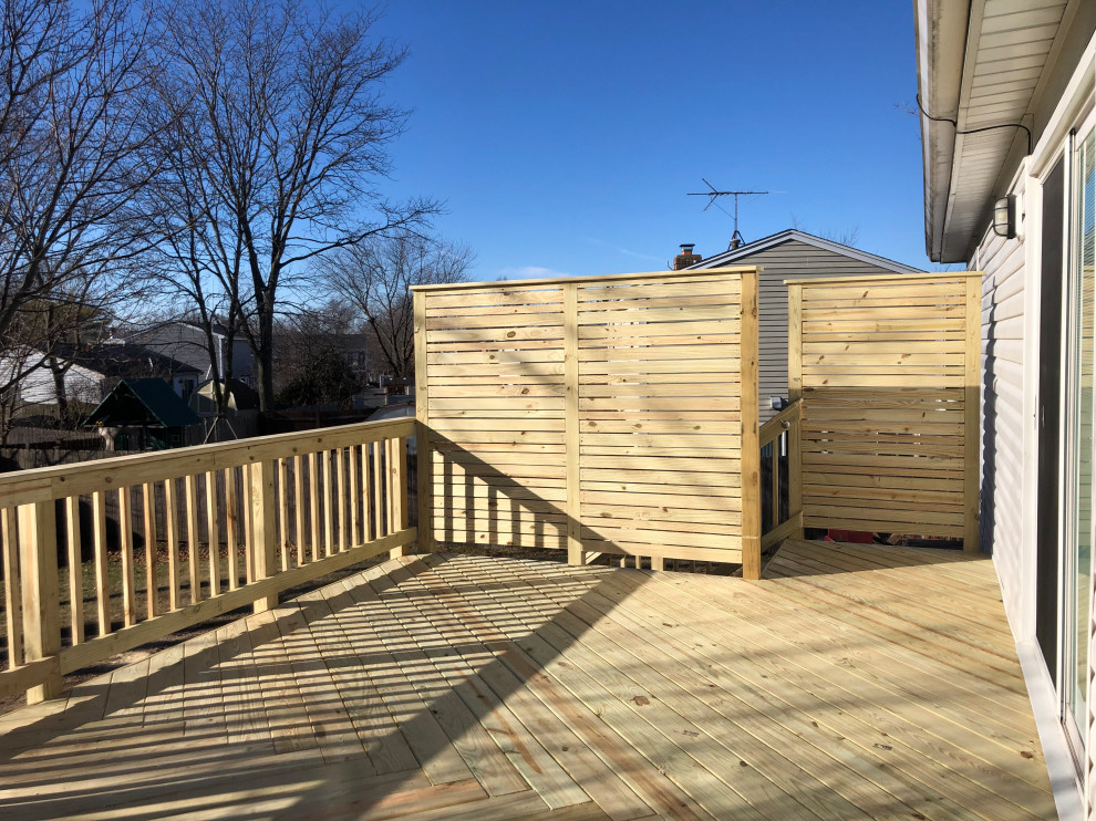 Wood Deck with Privacy Walls in Roselle, IL - Traditional - Deck ...