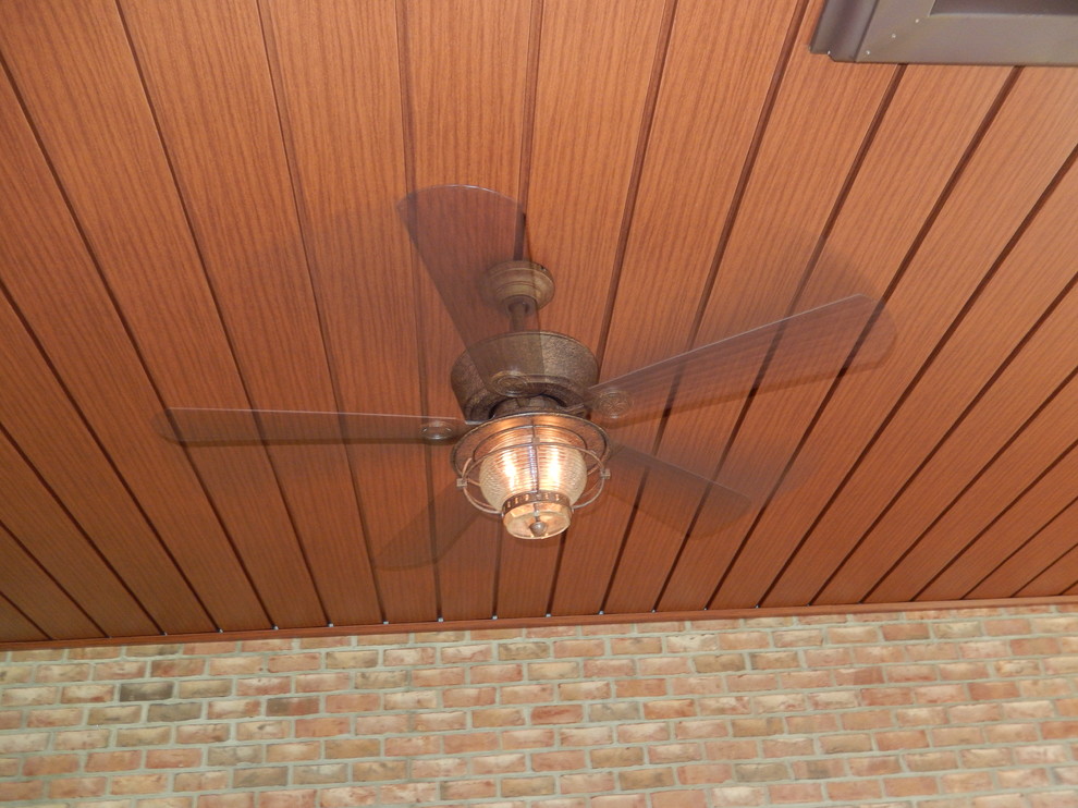 Wood Grained Under Deck Ceiling with Fan in Winston Salem NC ...