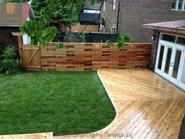 Wrap around deck with horizontal fence & pergoal - Contemporary - Deck ...