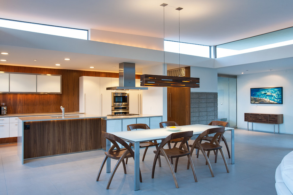 Aeris LED Linear Pendant above Dining Table - Dining Room - Orange ...