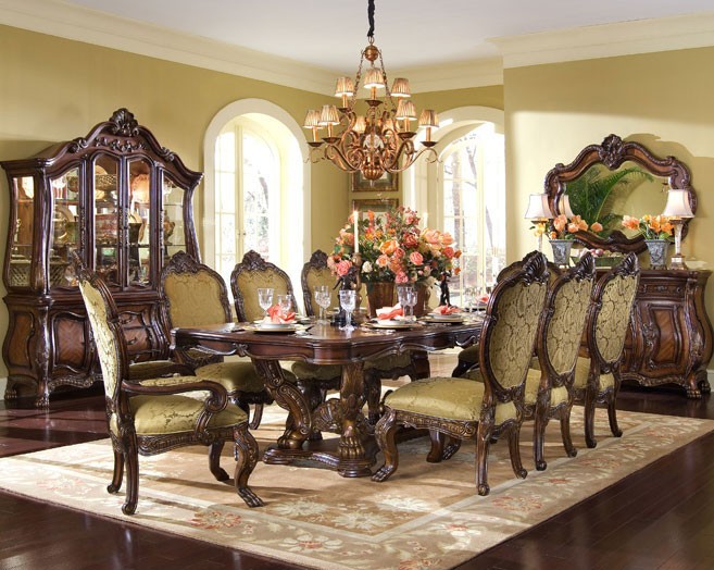 AICO Chateau Beauvais Rectangular Dining Table Set - Mediterranean ...