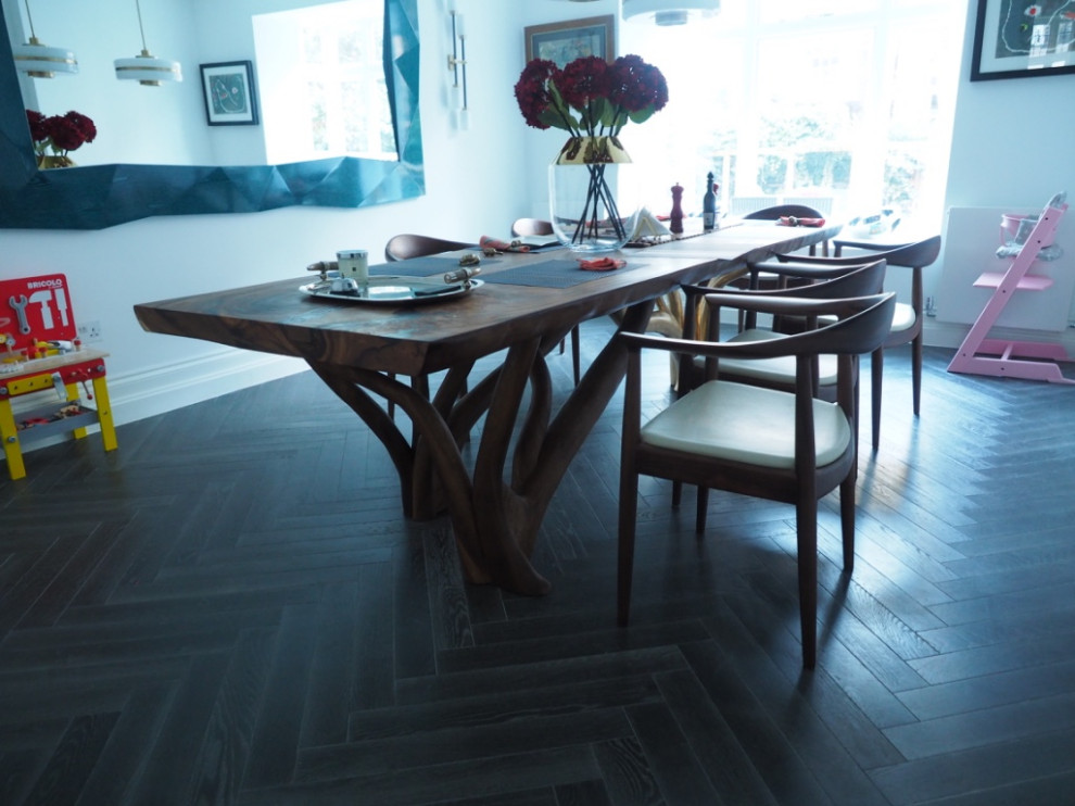 Amber wood dining table London - Dining Room - Devon - by Bridger ...