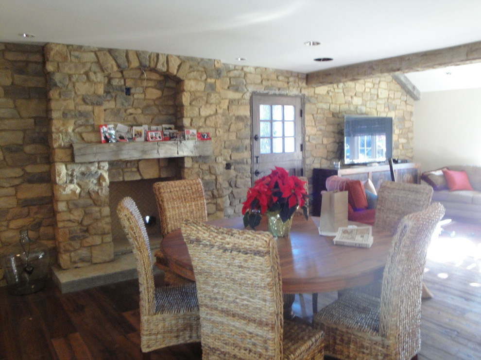 Baronial Manor Revival Remodel - Farmhouse - Dining Room - Orange ...