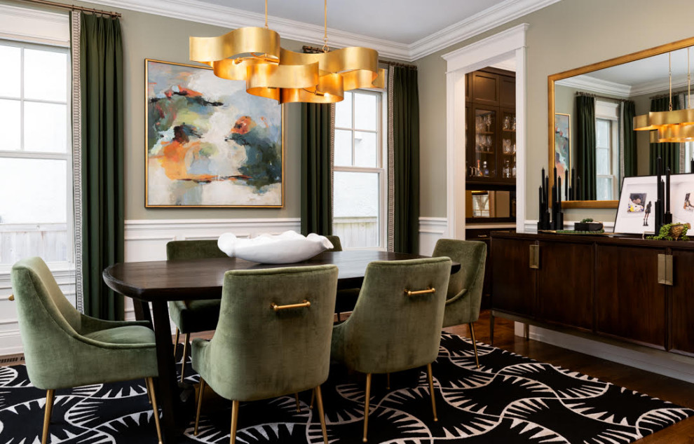 Black, Gold, and Emerald Dining - Modern - Dining Room - Chicago - by ...