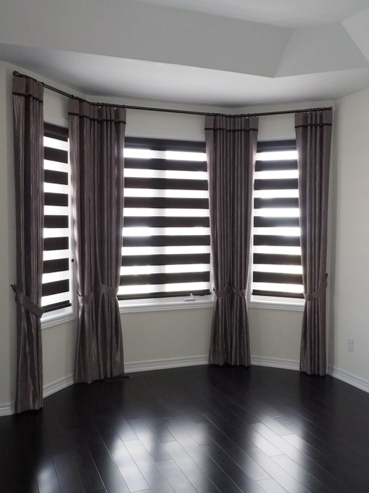 Blinds and Drapes Side panel combinations - Contemporary - Dining Room ...