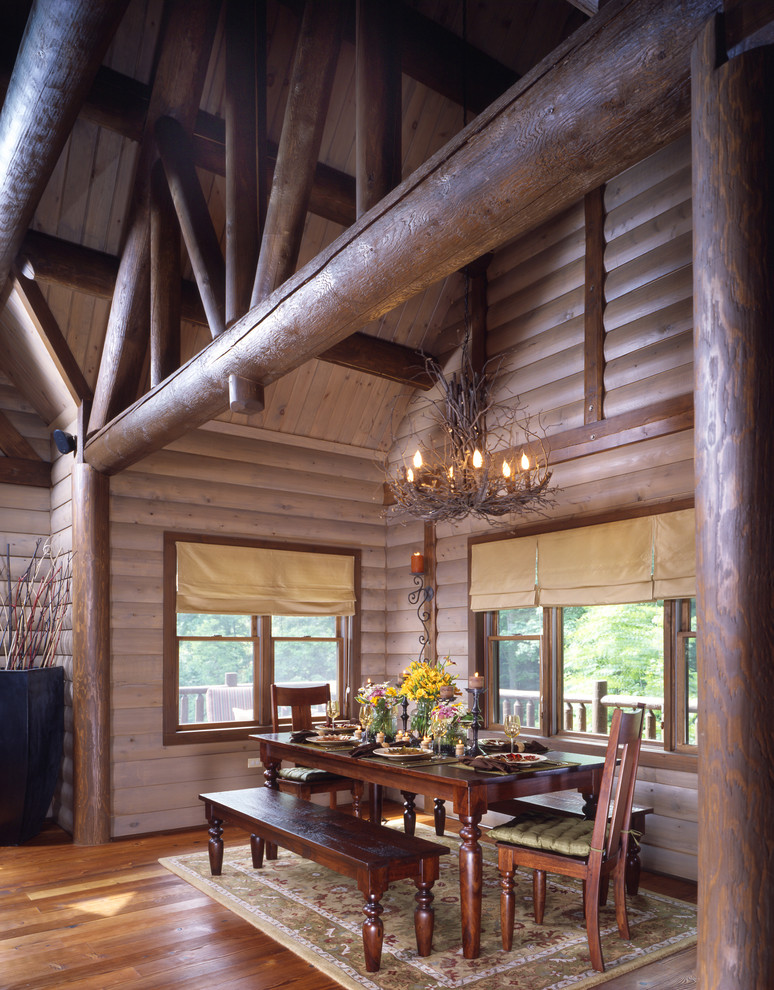 Blue Ridge Mountain Log Cabin - Rustic - Dining Room - Charlotte - by ...