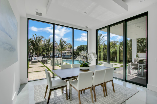 Boca Raton - New Modern Waterfront Custom Home - Contemporary - Dining ...