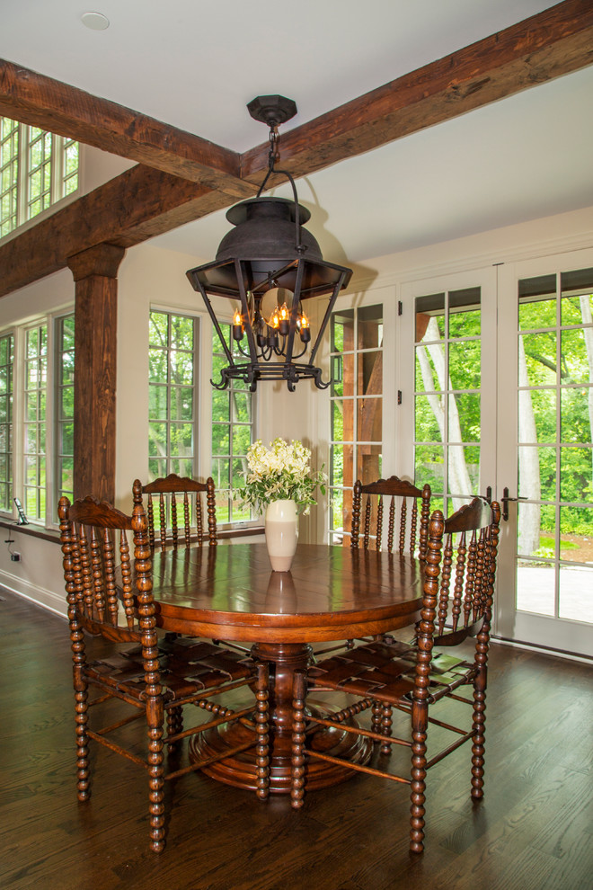 Breakfast Room with Stained Douglas Fir Ceiling Beams - Traditional ...