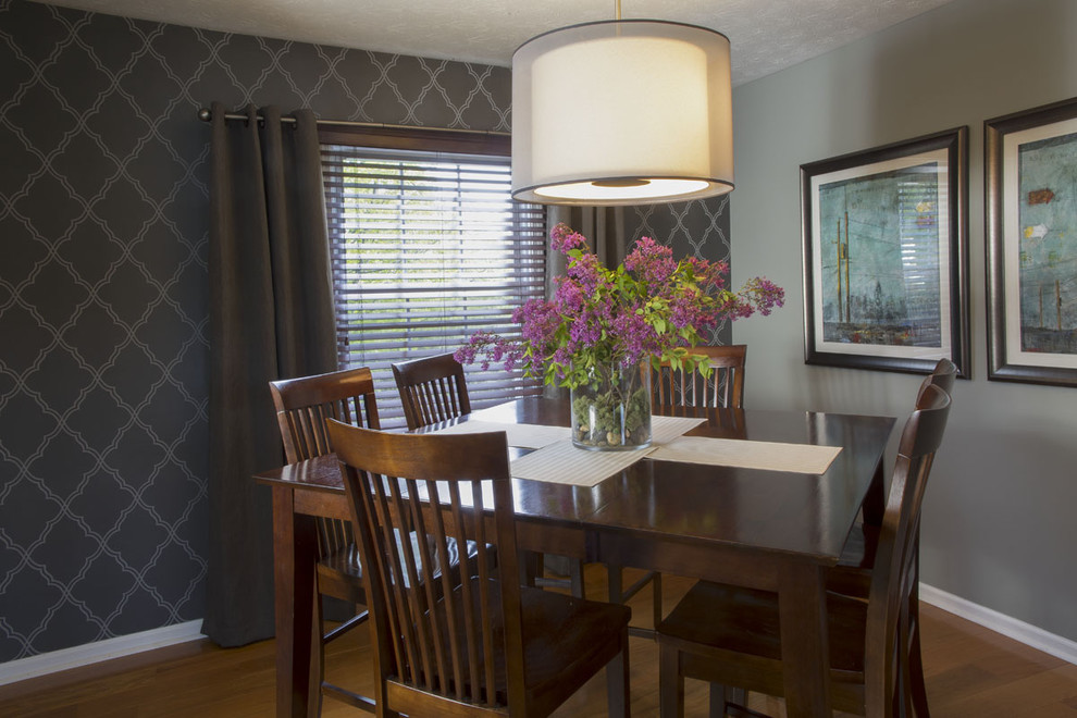 Calm and Modern Dining Room + Living Room Update - Traditional - Dining ...