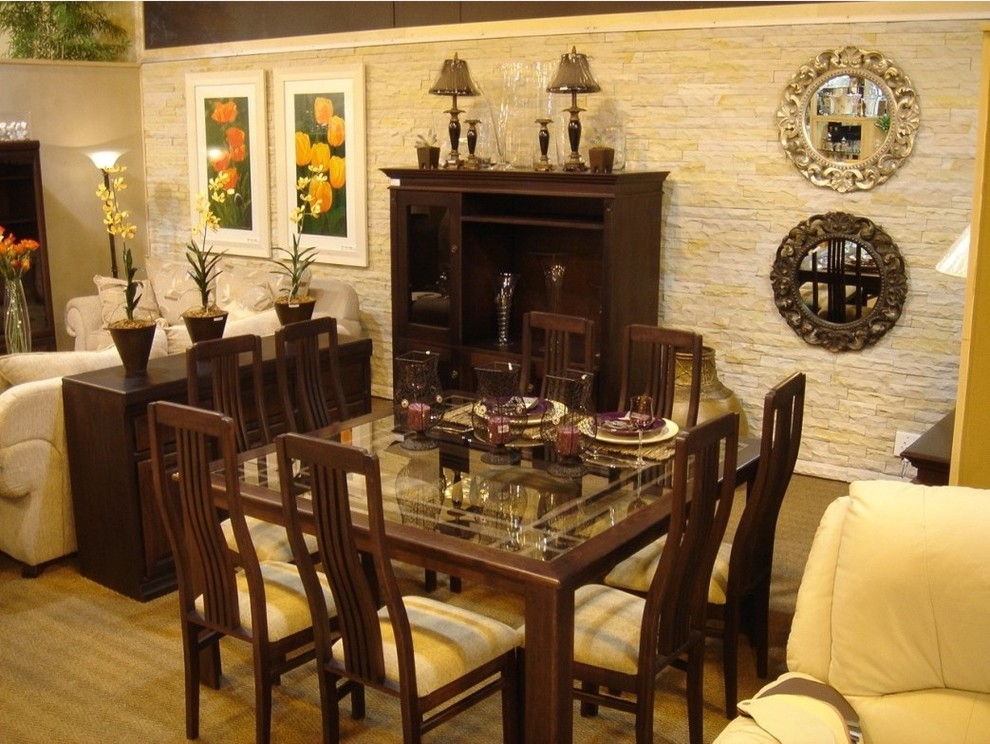 Capstone Riven Walling Stone - Traditional - Dining Room - Brisbane ...