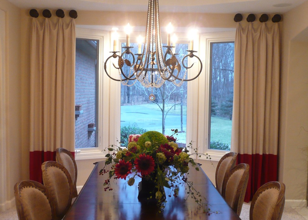 Color blocked Drapery Panels mounted on Medallions - Traditional ...