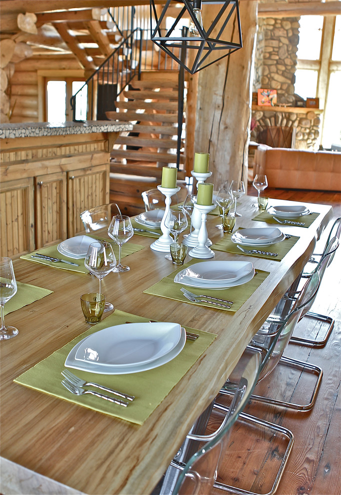 Cottonwood Slab Dining Table - Contemporary - Dining Room - Calgary ...