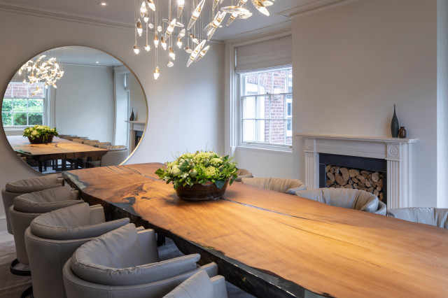 Country Manor House - Staircase & Hallway - Contemporary - Dining Room ...