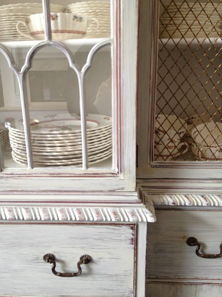 Custom painted breakfront cabinet (detail) - Farmhouse - Dining Room ...