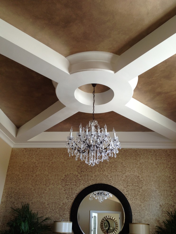 Dining Room Ceiling of European Traditional Home - Traditional - Dining ...